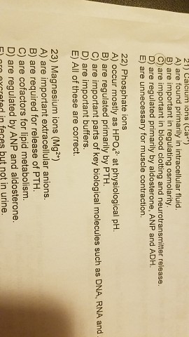 Solved Calcium ions (Ca^2+) are found primarily in | Chegg.com