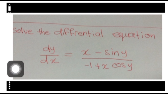Solved Solve the diffrential equation. dy/dx = x - sin y/-1 | Chegg.com
