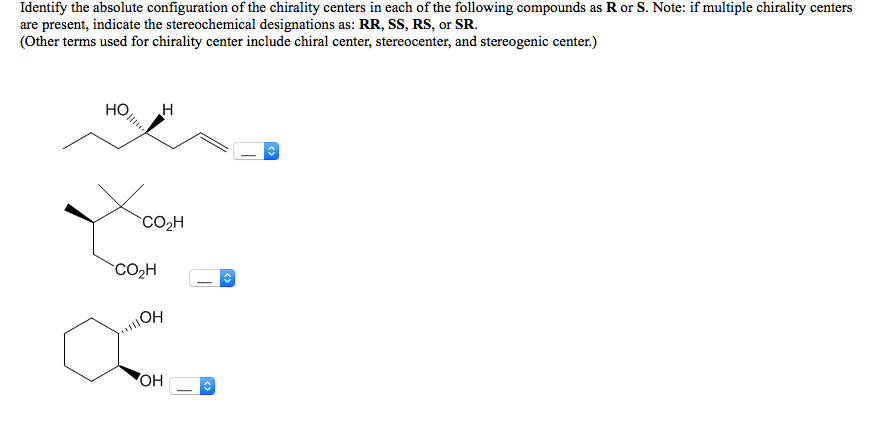 Solved Identify The Absolute Configuration Of The Chirality