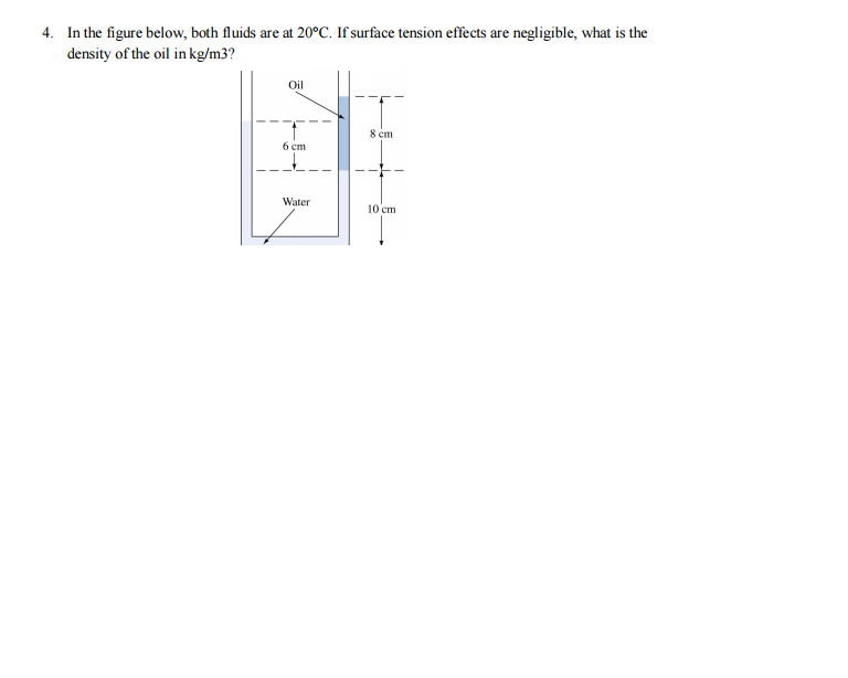 Solved In the figure below, both fluids are at 20 degree C. | Chegg.com