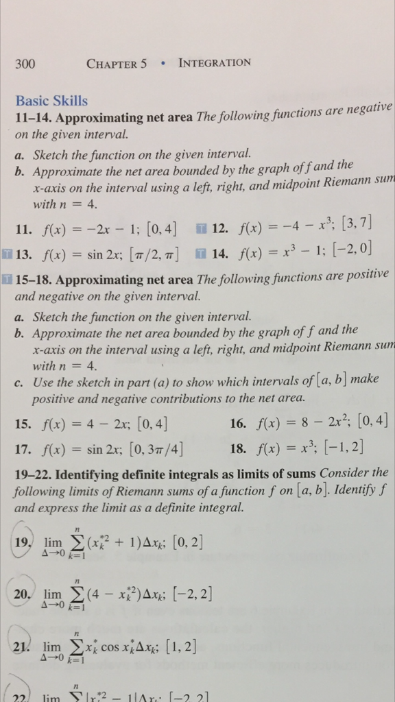Solved 300 CHAPTER 5 INTEGRATION Basic Skills 11-14. | Chegg.com