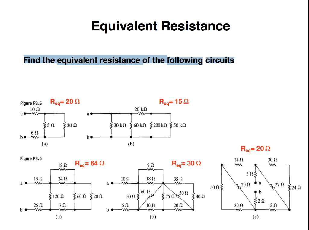 Solved Equivalent Resistance Find the equivalent resistance | Chegg.com