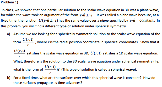 Solved In class, we showed that one particular solution to | Chegg.com
