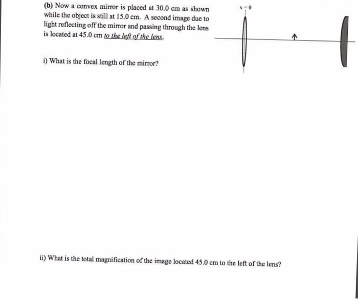 Solved Now a convex mirror is placed at 30.0 cm as shown | Chegg.com