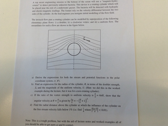 Solved A top secret engineering mission to the bottom of the | Chegg.com