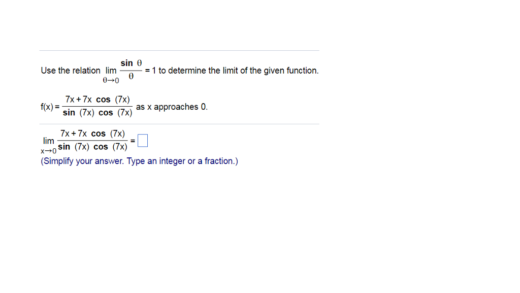 Solved Use the relation lim_theta rightarrow 0 sin | Chegg.com