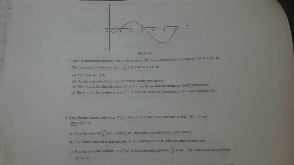 Solved Let f be the function given by f(x) = (ln x)(sin x). | Chegg.com