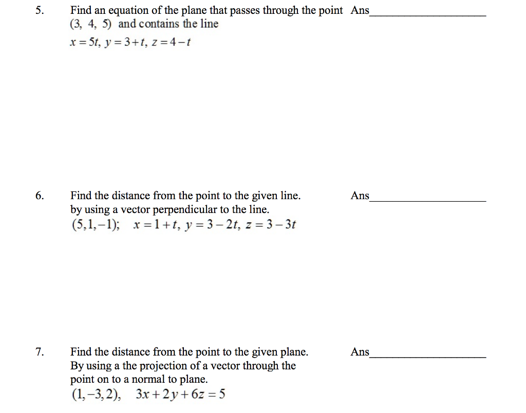 Solved D A Vector Find A Vector Equation And Parametric