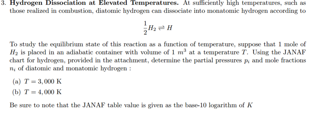 Solved Hydrogen Dissociation at Elevated Temperatures. At | Chegg.com