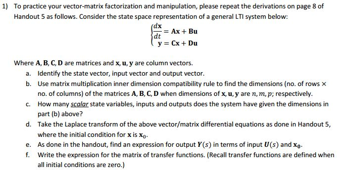 Solved To practice your vector-matrix factorization and | Chegg.com