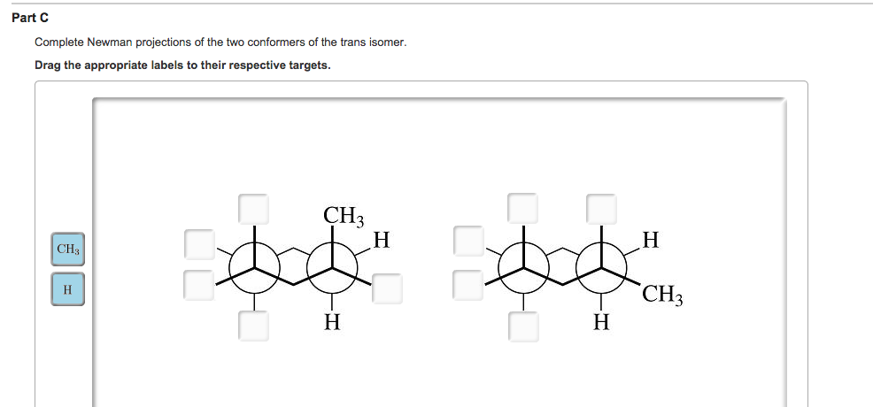 Solved Complete Newman projections of the two conformers of | Chegg.com