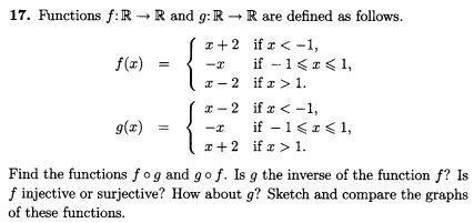 Solved Functions f: R X and g: R rightarrow R are defined as | Chegg.com