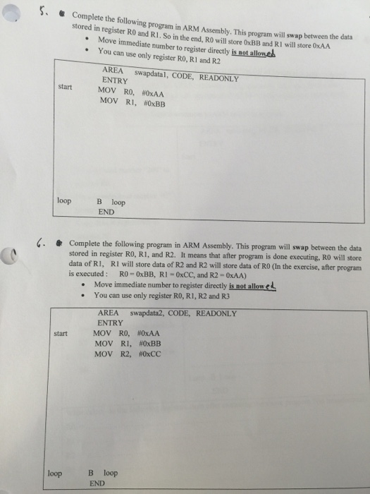Solved Complete the following program in ARM Assembly. This | Chegg.com
