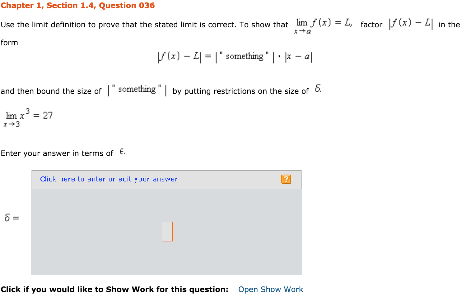 Solved Use the limit definition to prove that the stated | Chegg.com