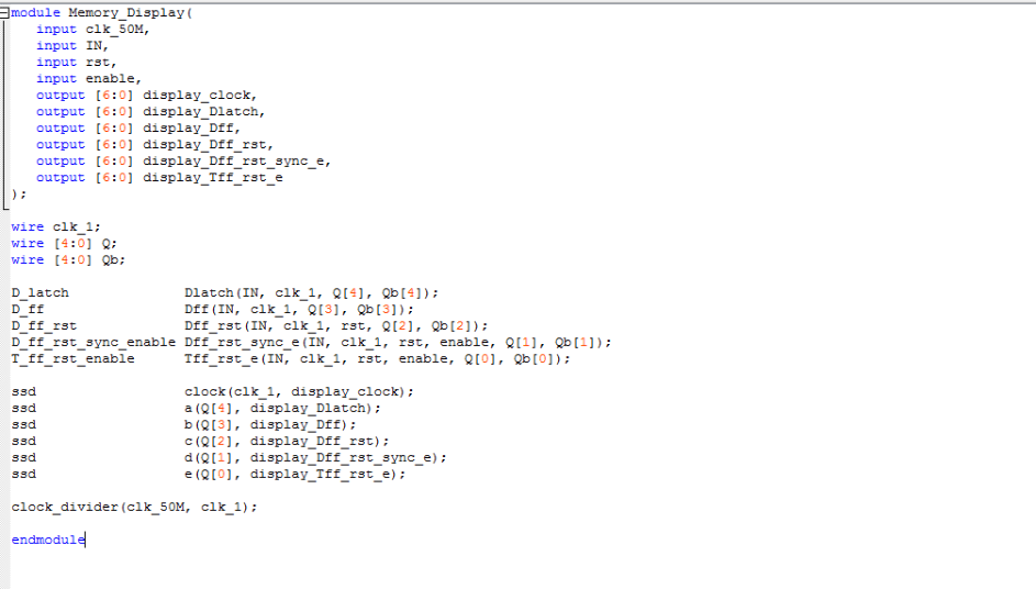 1. Write individual Verilog modules (in memories.v | Chegg.com