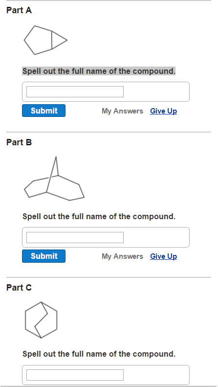 Solved Name the following compounds. | Chegg.com