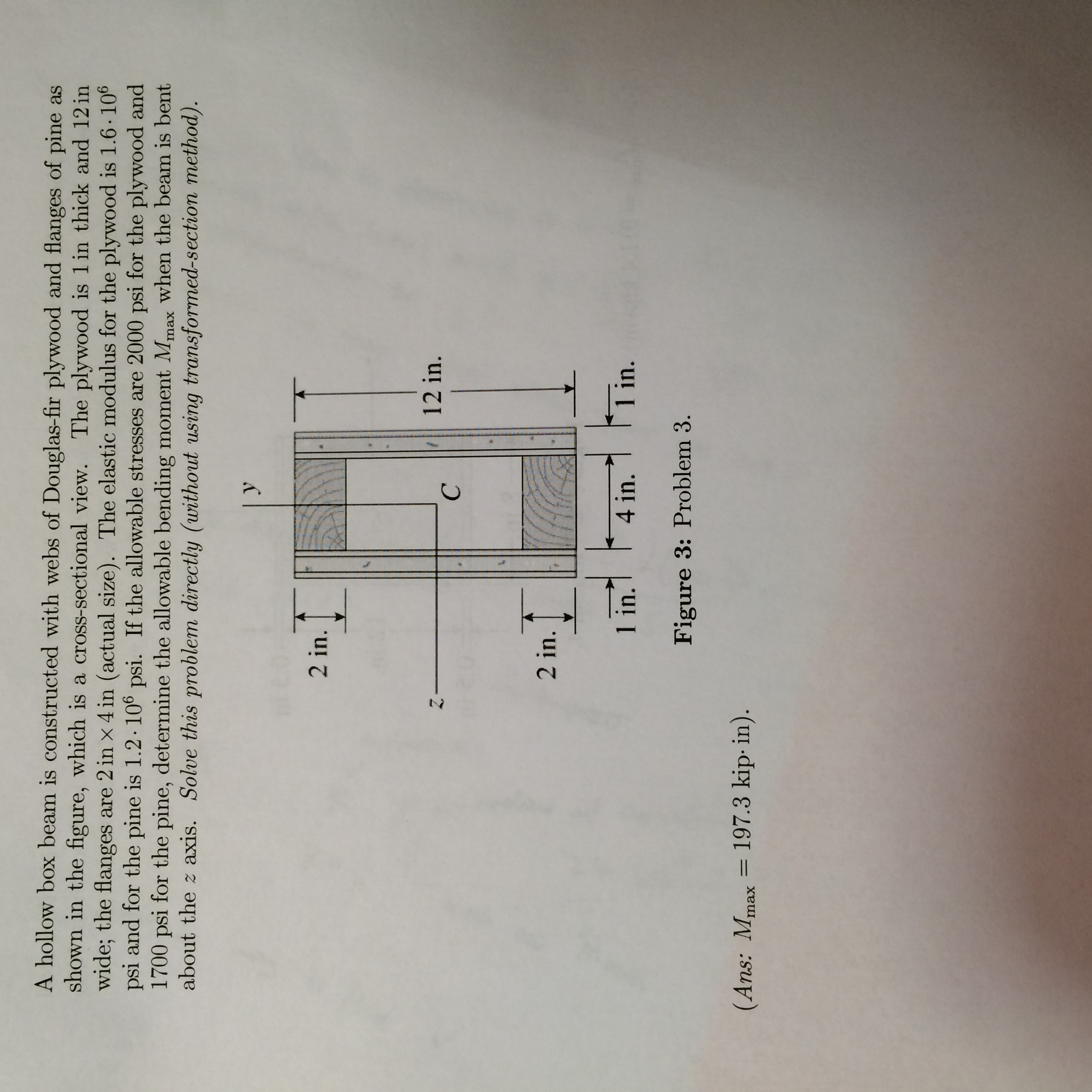 Solved A hollow box beam is constructed with webs of | Chegg.com