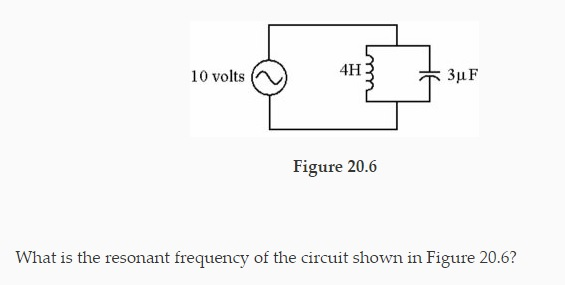Solved What is the resonant frequency of the circuit shown | Chegg.com