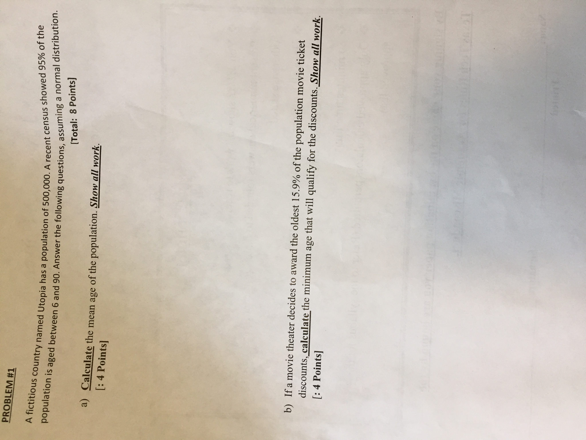 Solved A fictitious country named Utopia has a population of | Chegg.com