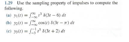 Solved Use the sampling property of impulses to compute the | Chegg.com