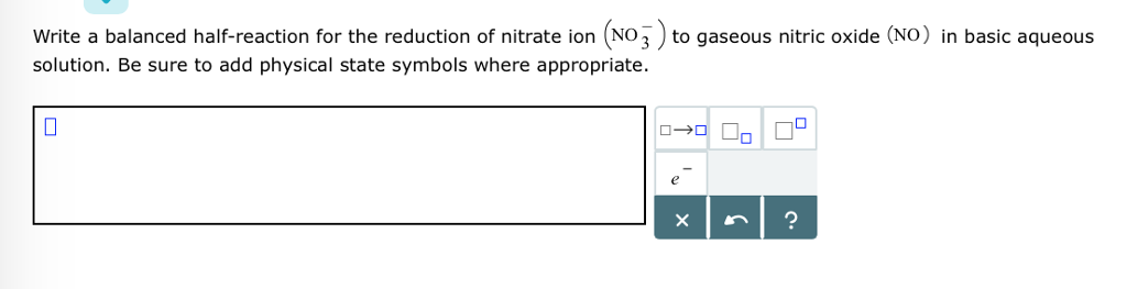 Solved Write a balanced half-reaction for the reduction of | Chegg.com