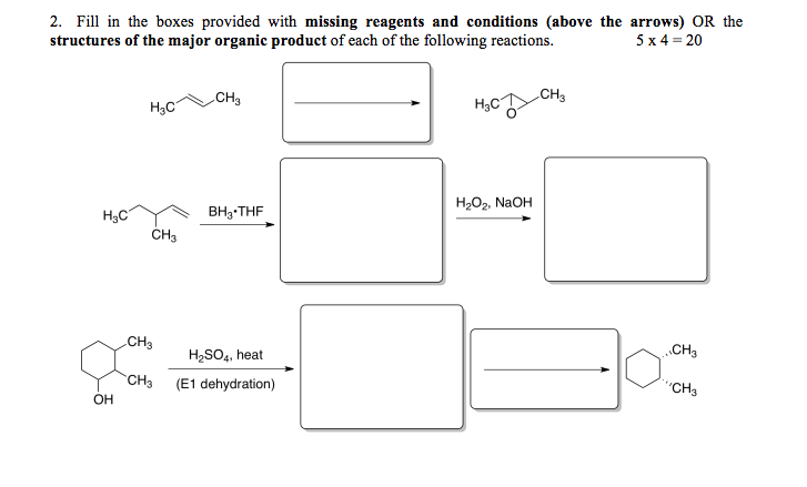 Solved Fill in the boxes provided with missing reagents and | Chegg.com