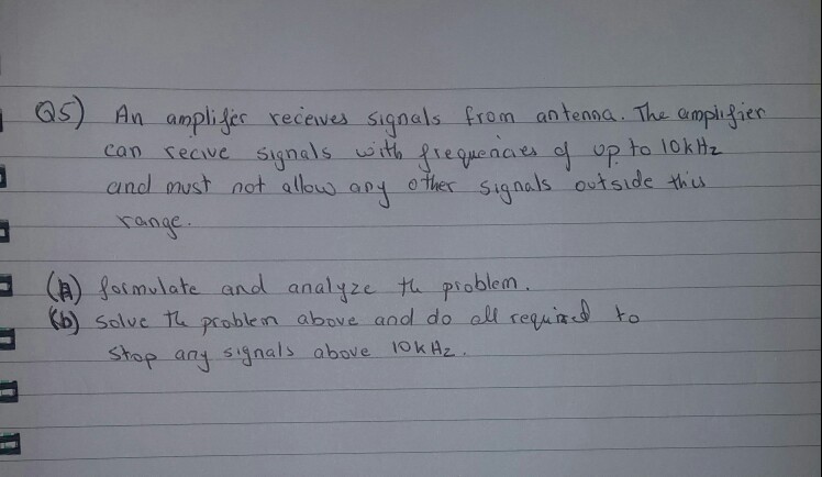 Solved GS)An amplifec vecevca siqnals from an tenna The | Chegg.com