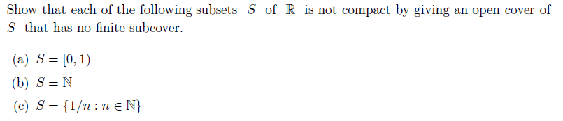 Solved Show that each of the following subsets S of R is not | Chegg.com