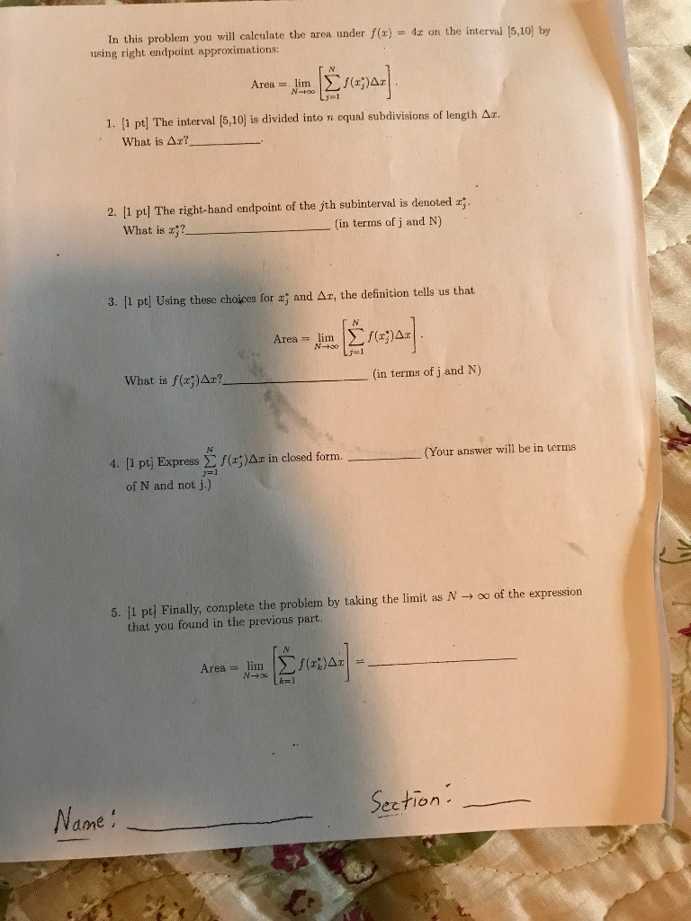 Solved In This Problem You Will Calculate The Area Under