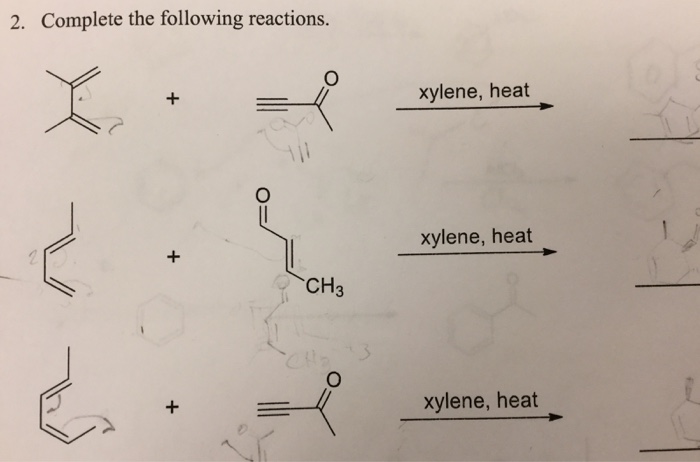Solved 2. Complete the following reactions. xylene, heat | Chegg.com