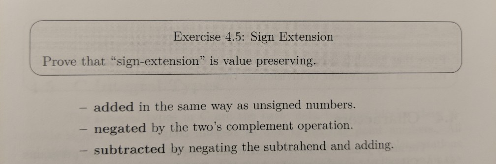 Solved Exercise 4.5: Sign Extension Prove that | Chegg.com