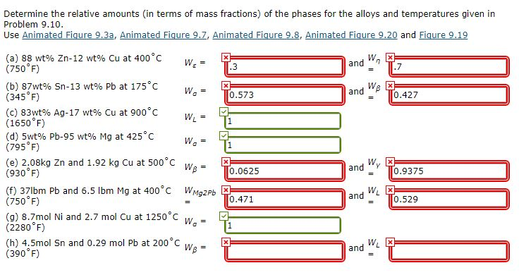 Solved Determine the relative amounts (in terms of mass | Chegg.com