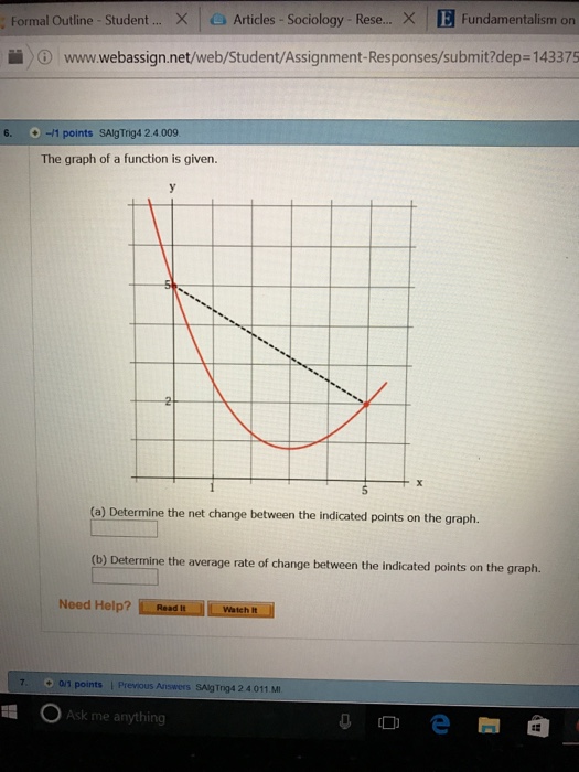 Solved: The Graph Of A Function Is Given. Determine The Ne... | Chegg.com