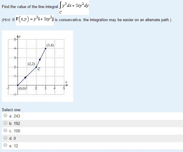 Find the value of the line integral y^3dx + | Chegg.com