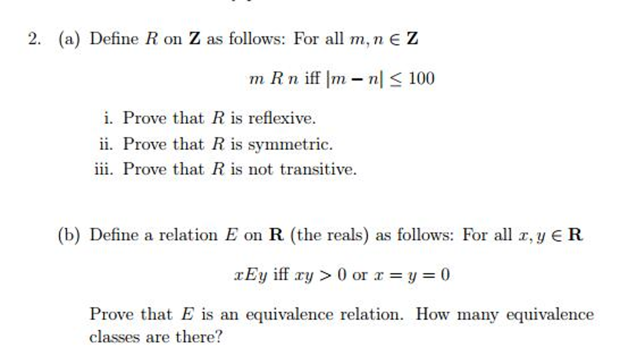 Solved Define R on Z as follows: For all m, n elementof Z m | Chegg.com