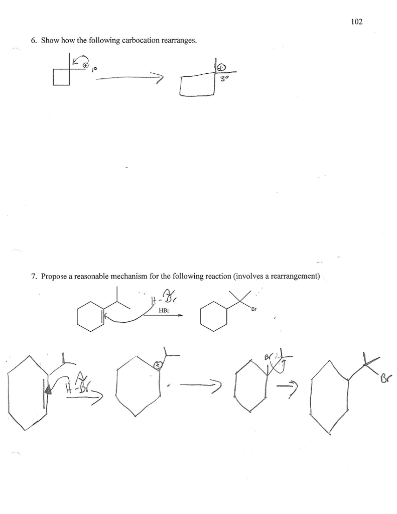 Solved Show how the following carbocation rearranges. | Chegg.com