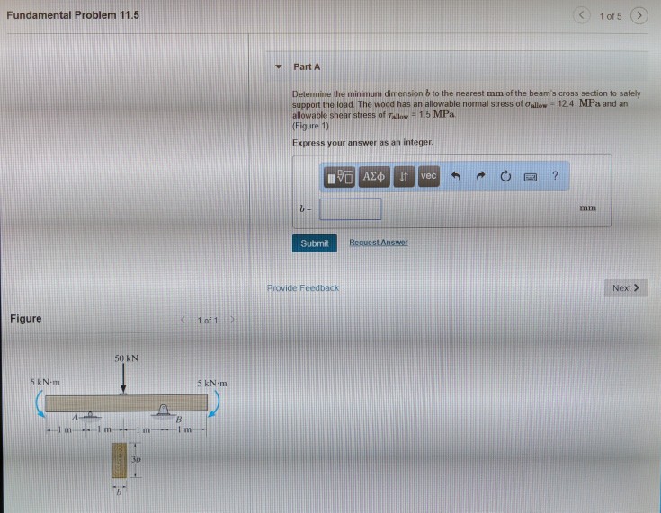 Solved Fundamental Problem 11.5 K1of5 (> Part A Determine | Chegg.com