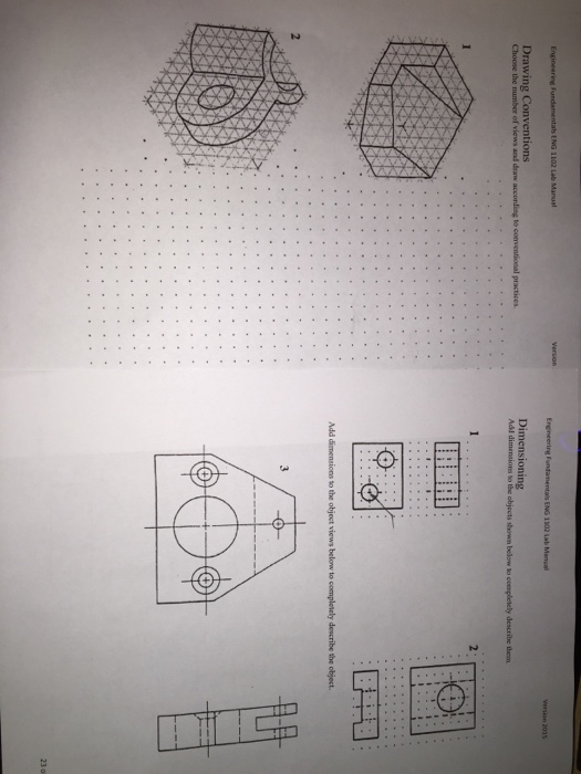 Solved Drawing Conventions Choose the number of views and | Chegg.com