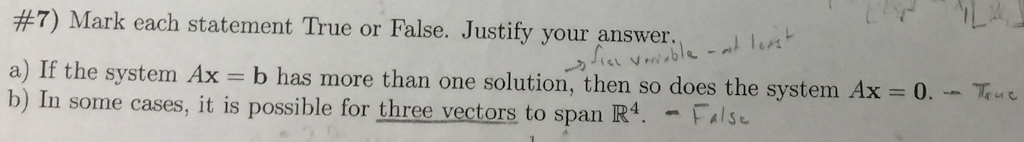 Solved Mark each statement True or False. Justify your | Chegg.com
