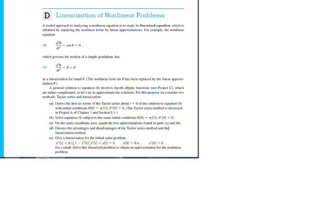 Solved D Lineaization Of Nonlinear Problems A Useful