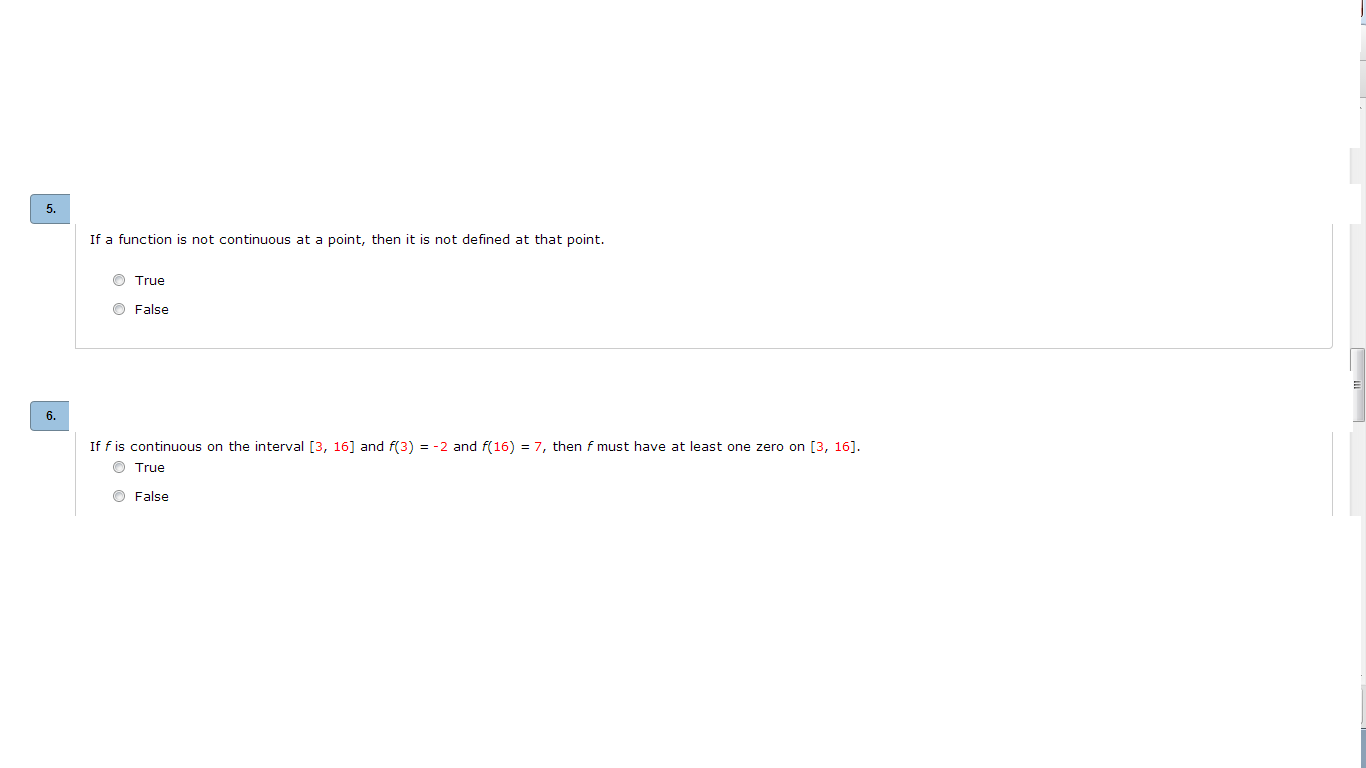 Solved 5. If a function is not continuous at a point, then | Chegg.com