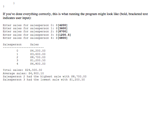 Solved Tracking Sales The file Sales.java contains a Java | Chegg.com