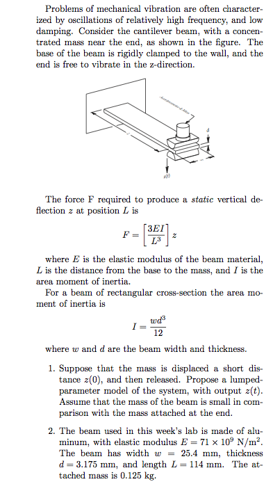 Solved Problems of mechanical vibration are often character- | Chegg.com