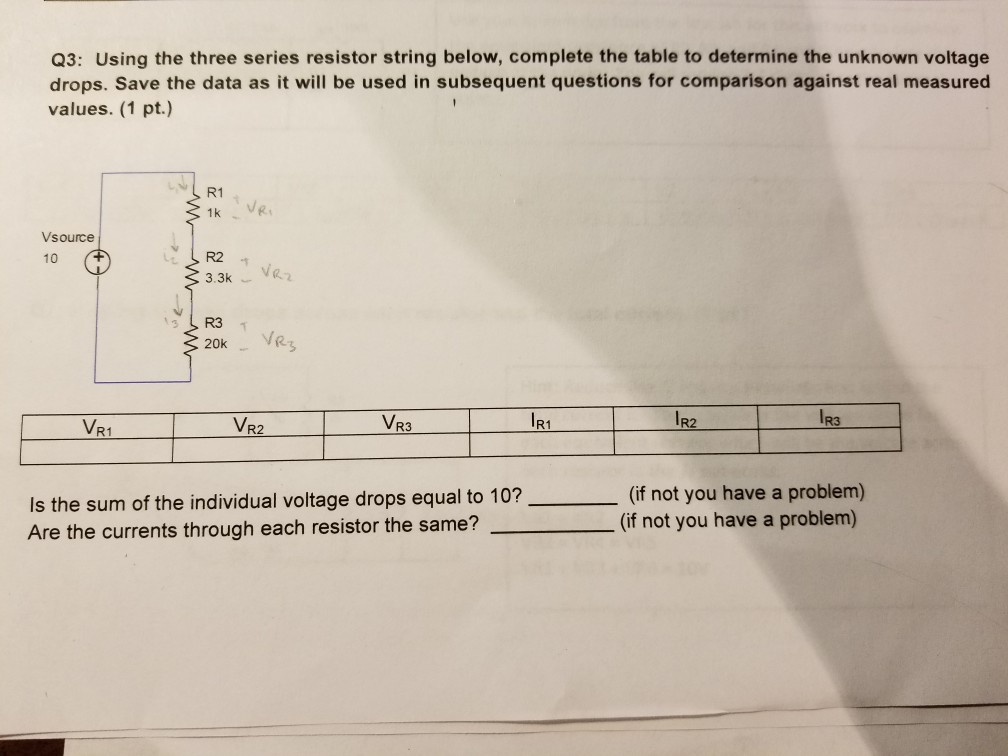 Solved Q3: Using the three series resistor string below, | Chegg.com