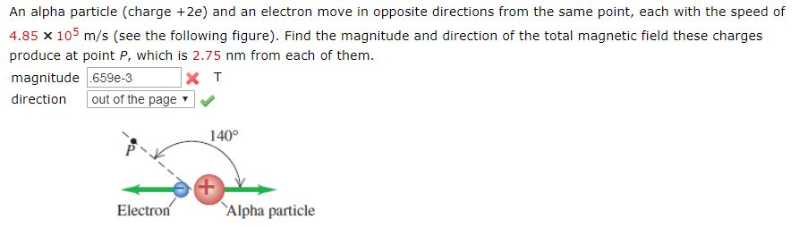 Solved An alpha particle (charge +2e) and an electron move | Chegg.com
