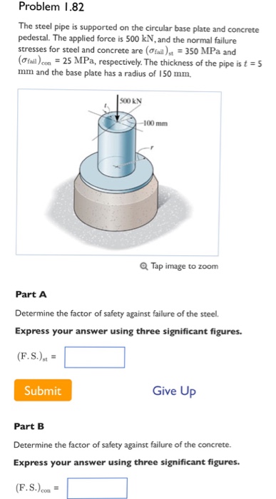 Solved The steel pipe is supported on the circular base | Chegg.com