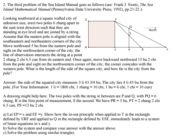 The third problem of the Sea Island Manual goes as | Chegg.com