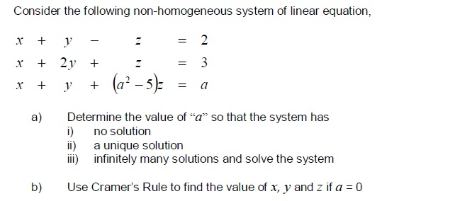 Solved Consider the following non-homogeneous system of | Chegg.com
