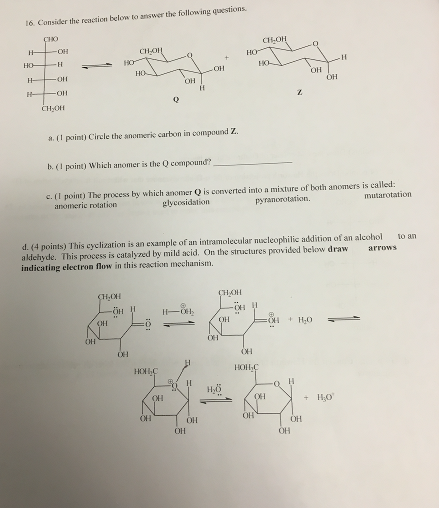 Solved Consider the reaction below to answer the following | Chegg.com