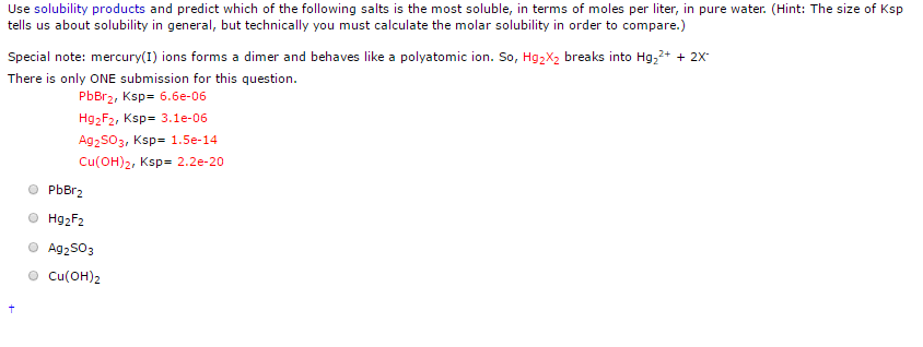 Solved Use solubility products and predict which of the | Chegg.com
